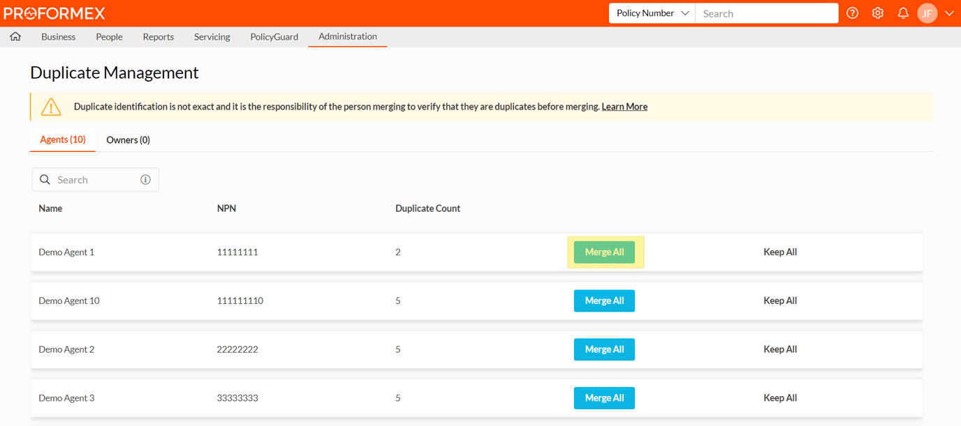 Duplicate Identification